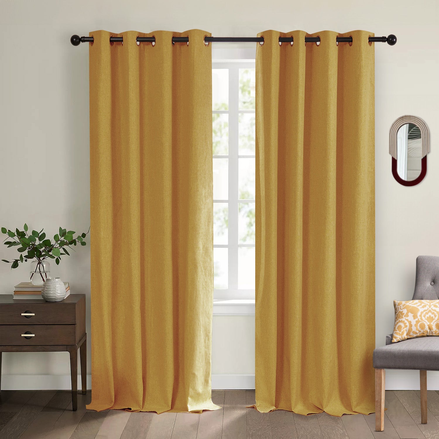 deconovo Yellow Blackout Curtains