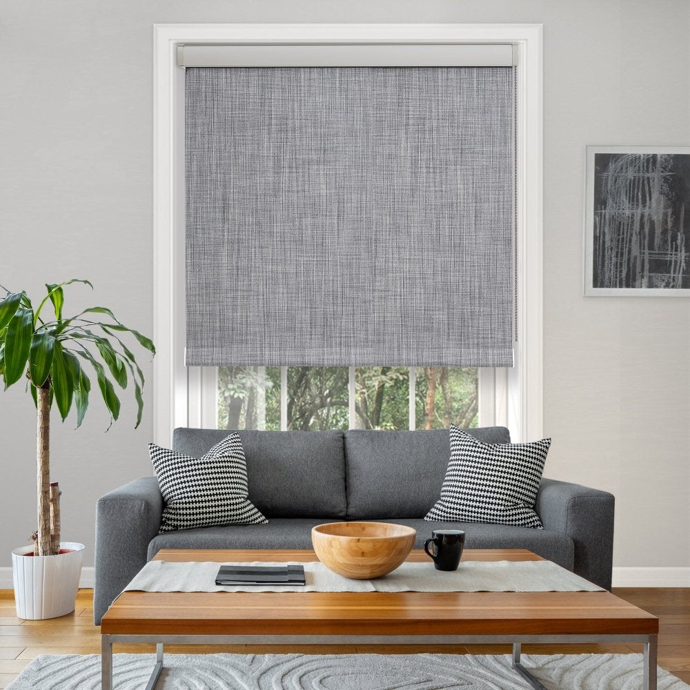 Luna Custom Linen Full Blackout Roller Blinds Deconovo US